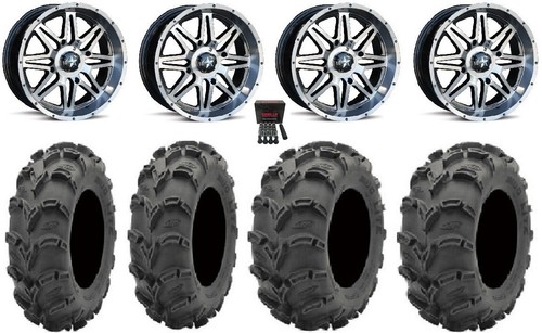 MSA Dark Tint Vibe 14" UTV Wheels 28" Mud Lite XL Tires Textron Wildcat XX | eBay