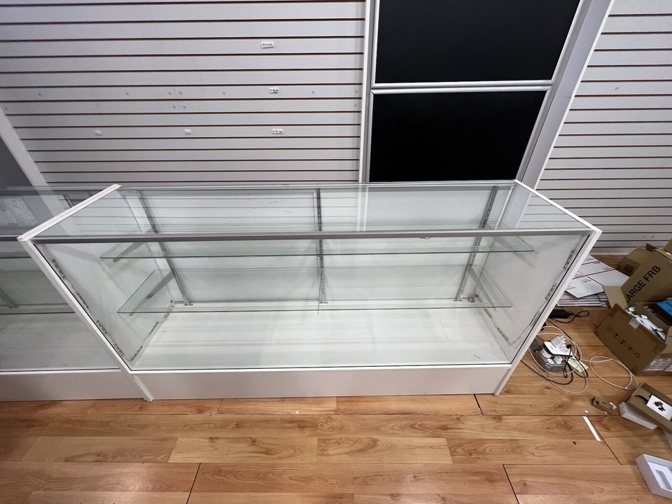Merchandise White Display Show Case Retail Store Fixture with Lights | eBay