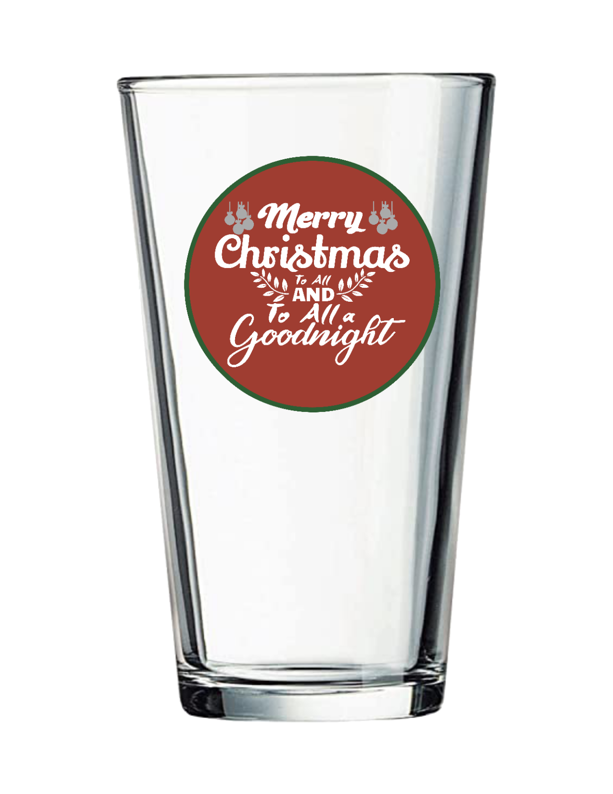 Christmas - Merry Christmas and Goodnight - 16oz Pint Beer Glass Milk ...