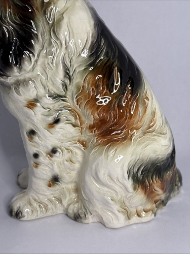 Vintage Large 9” Seated Springer Spaniel Ceramic Japan Imperfect See ...