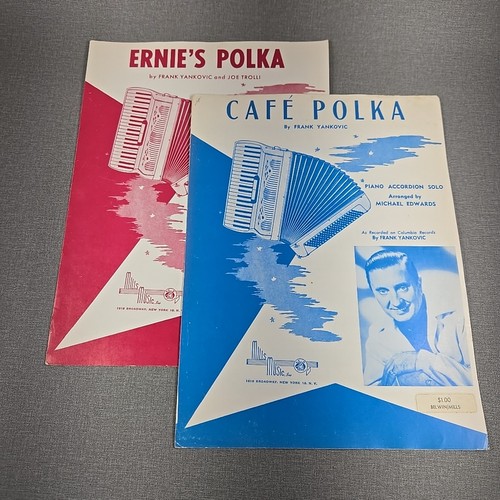 Frank Yankovic Lot Of 2 Sheet Music Ernie's Polka & Cafe Polka Vintage ...