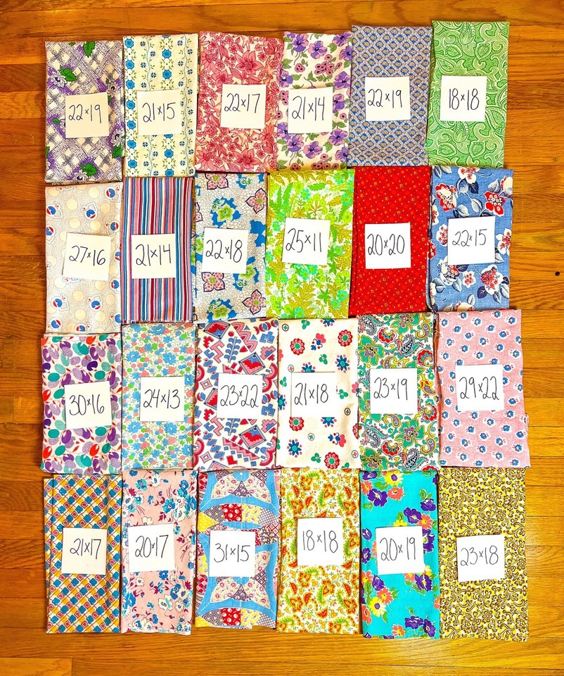 Huge! Vintage Feed Sack Fabric Lot Partial Farm House Tiny Floral 1930s ...