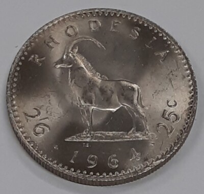 1964 Rhodesia 25 Cent CuNi Coin - Nice Uncirculated-May Have Toning | eBay