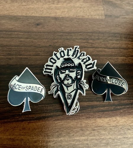 BNWT 3 Lemmy, Motorhead Pin Badges, Rock, Heavy Metal, Alchemy, Poker ...