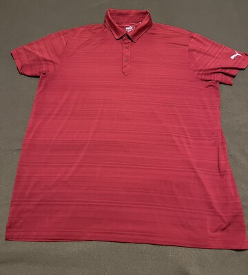 Puma Polo Shirt Adult 2XL XXL Red Short Sleeve Casual Golfer Outdoor ...
