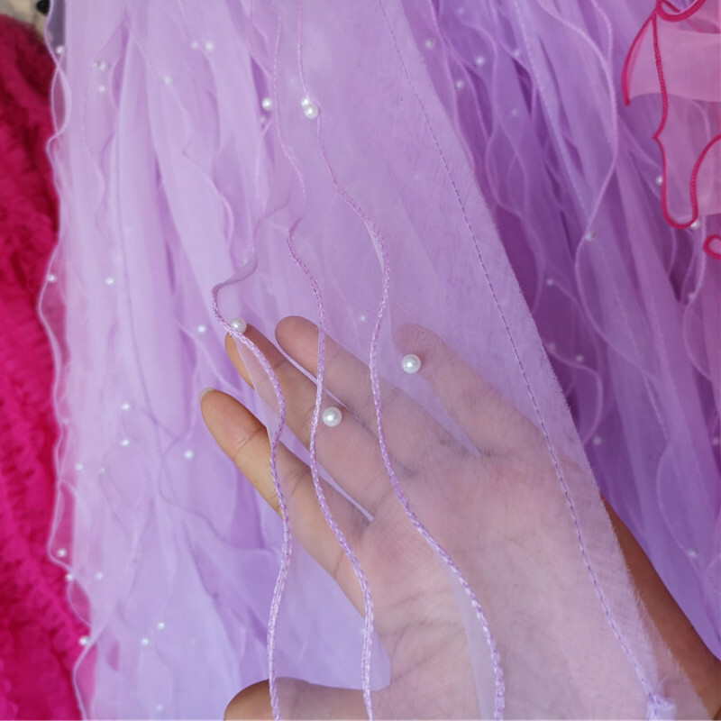 Beads Organza Ruffle Trim Sewing Fabric 3 Layer Frill Mesh Falbala ...