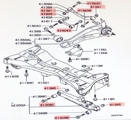 Rear Control Arm Bolt & Nut Outlander Lancer Genuine Mitsubishi OE ...
