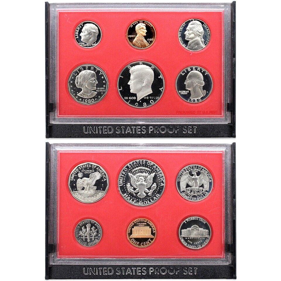 1980 S PROOF Set in Original Box US Mint (6 Coin Set) | eBay