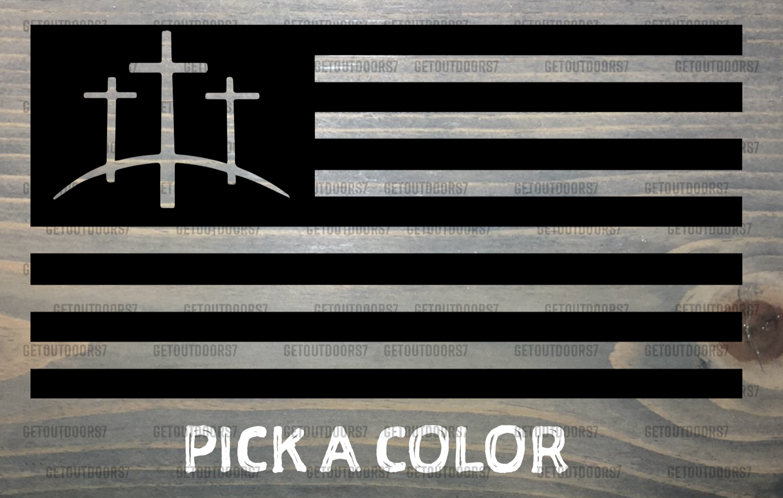 Jesus Cross Flag Sticker Decal American In God We Trust HEKI NOTW ...
