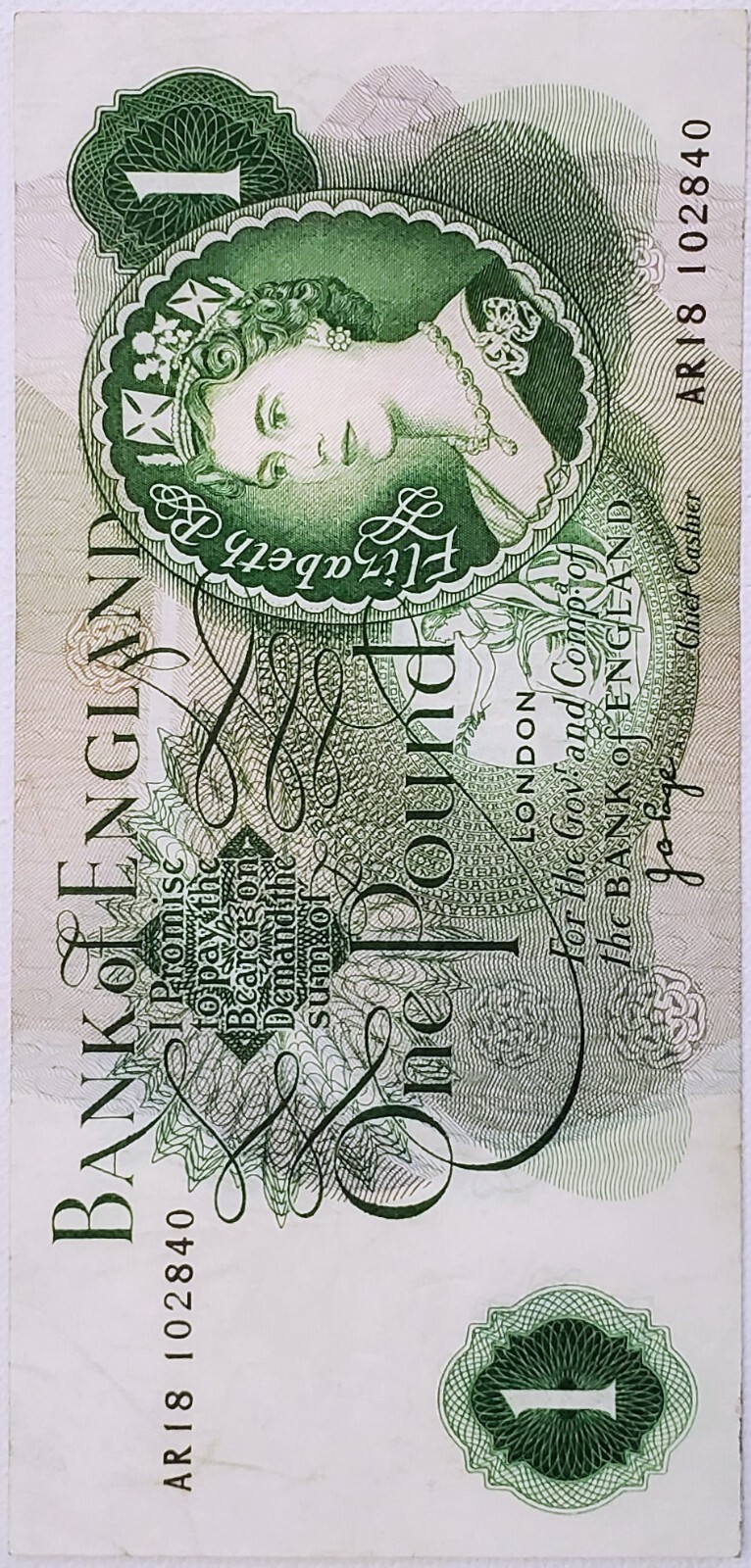 BANK OF ENGLAND £1 1970 PAGE AR18 QEII BANKNOTE | eBay UK