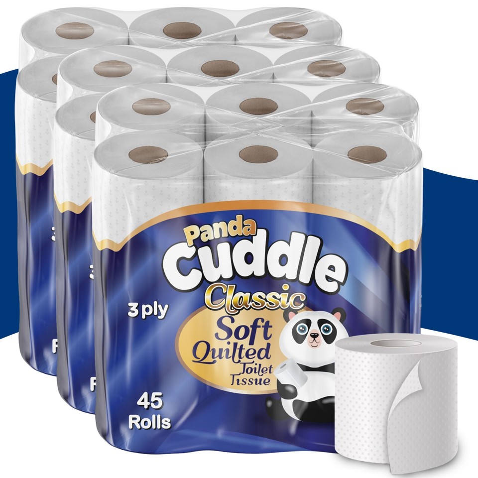 90, 180 3Ply Unscented Toilet Tissue Rolls Soft Quilted Embossed Paper ...