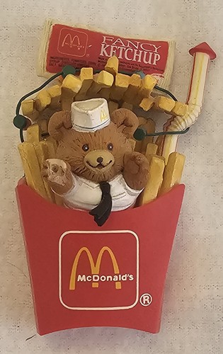 Vintage 1990 Enesco MCDONALD'S French Fries Box Ketchup Bear Christmas ...