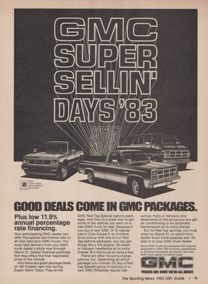 1983 GMC Truck Super Selling Days Vintage Print Ad 8x11 | eBay