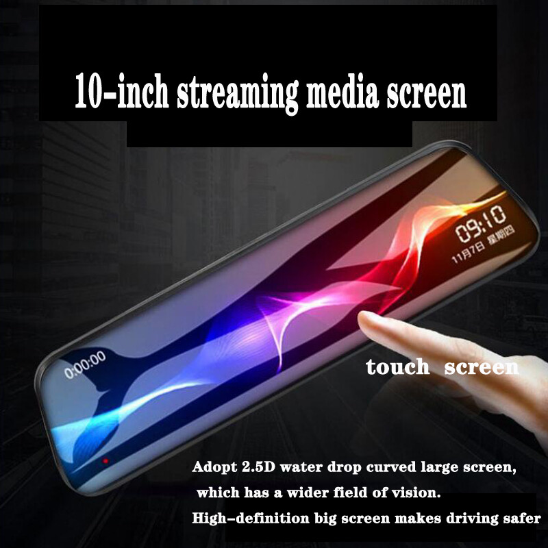 10 inch GPS Dual Lens Auto Dash Cam Rear View Mirror Backup Camera DVR ...