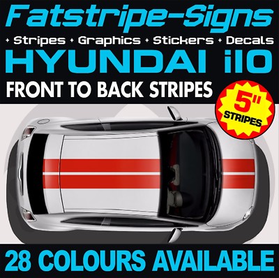 fits Hyundai i10 Stripes Graphics Stickers Decals Car Vinyl | eBay
