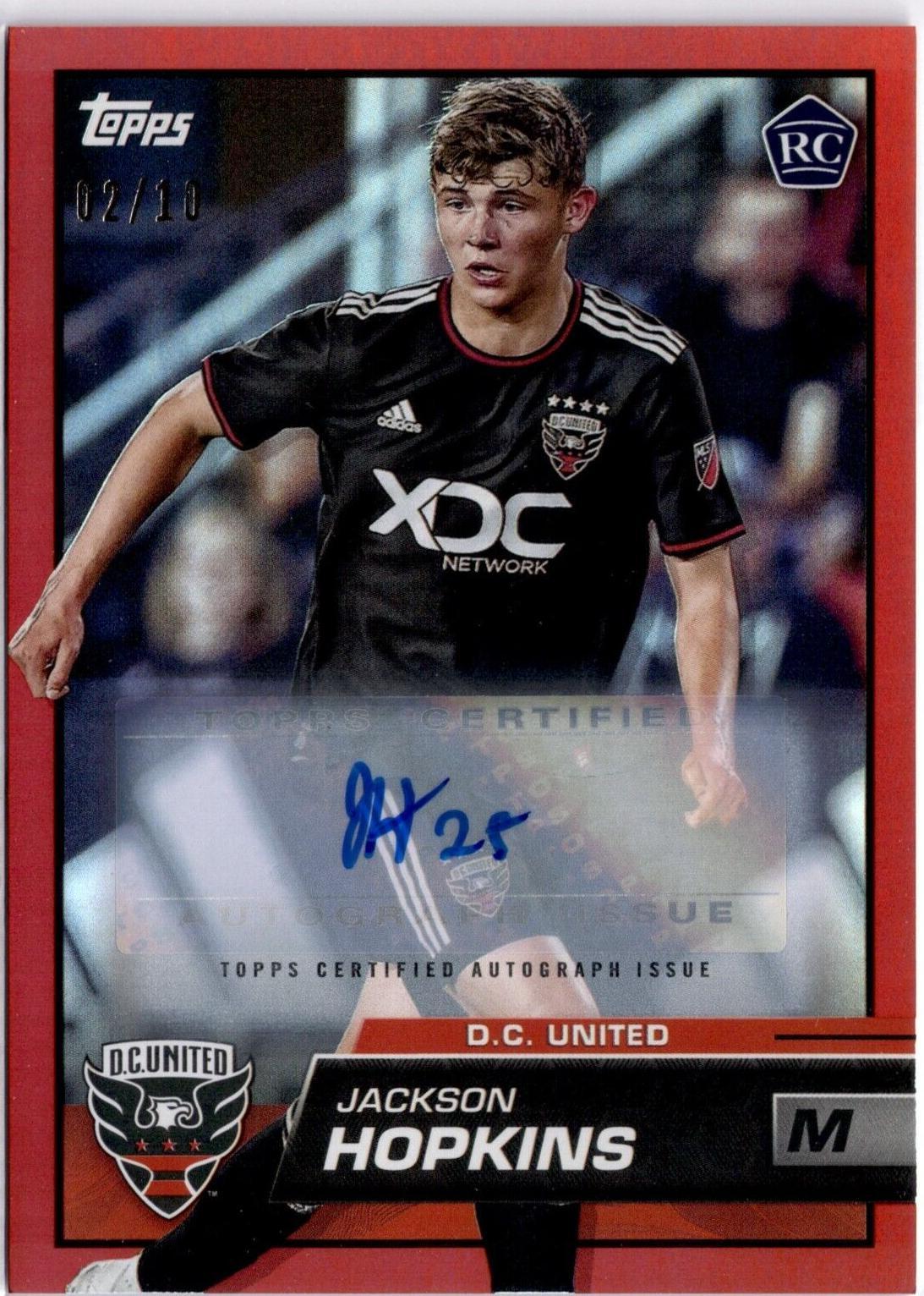 2023 Topps MLS - Jackson Hopkins #14 Red Foil Autographs /10 (AU, RC ...
