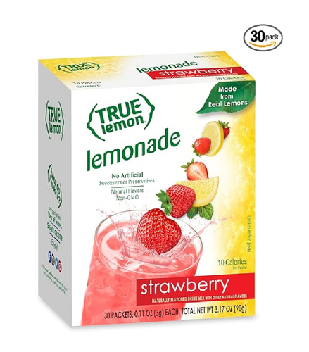 True Lemon Strawberry Lemonade Water Enhancer Drink Mix 30 Count Low ...