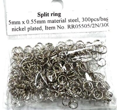 600X Nickel Plated One & Half Loop Split Rings 0.55 x 5 mm f/Jewelry ...