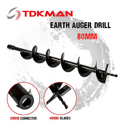 80mm Auger Bit Drill for Petrol Post Hole Digger, Earth Auger, Standard ...