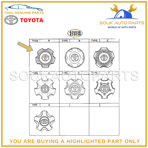 42603-60250 Genuine Toyota ORNAMENT SUB-ASSY, WHEEL HUB 4260360250 OEM ...