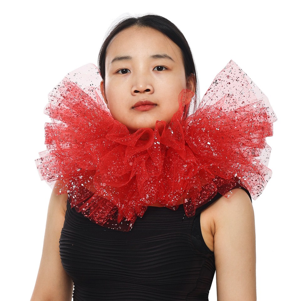 Medieval Mesh Neck Collar Elizabeth Ruff Circus Collar Halloween Clown ...