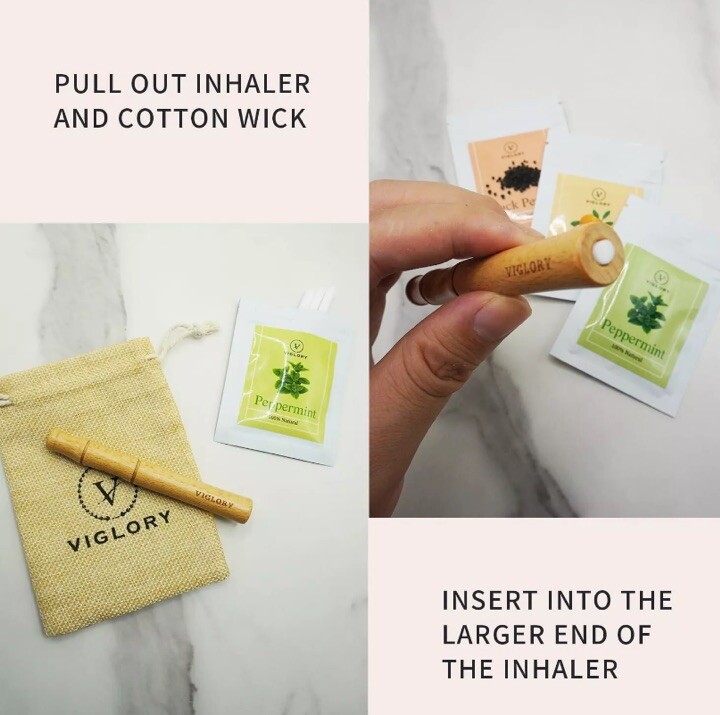 VIGLORY Quit Smoking Inhaler Stick Essential Oil Wooden Personal ...