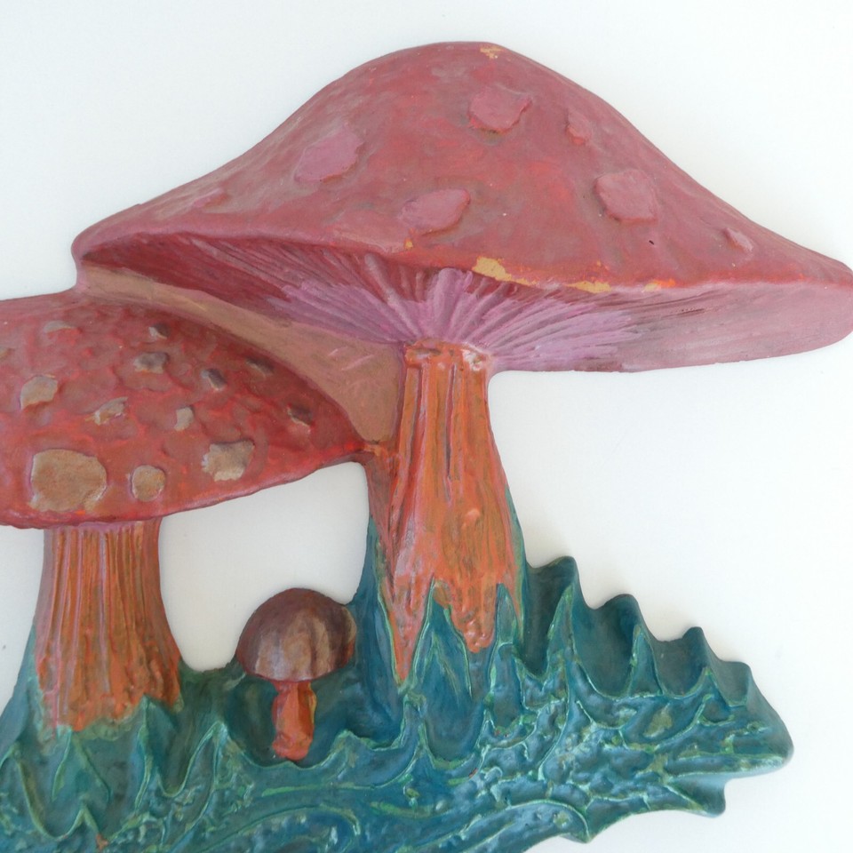Large 3D Mushroom Toadstool Cluster Wall Hanger Plaque Art Vintage 3D ...
