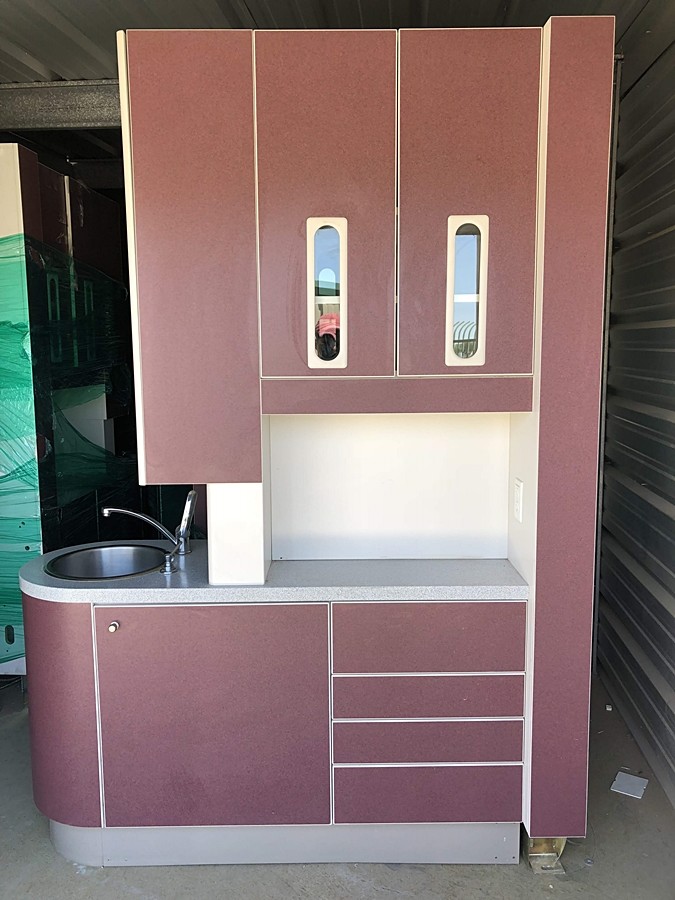 ADEC 5543 Center Island Console w/ X-Ray Pass Through & Doors (Heather ...