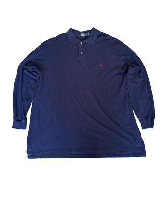 POLO RALPH LAUREN LONG SLEEVE NAVY BLUE POLO SHIRT Men’s SIZE 3XLT TALL ...