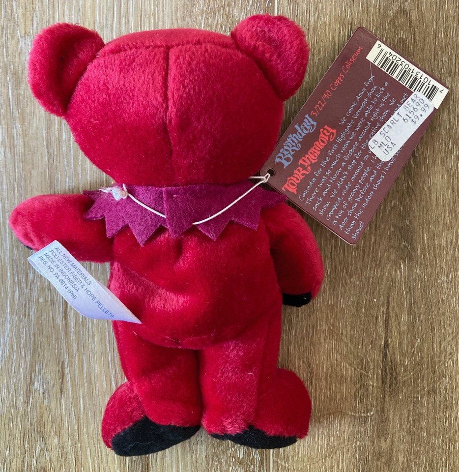 Grateful Dead Bean Bear Scarlet Plush New w/ Tag | eBay