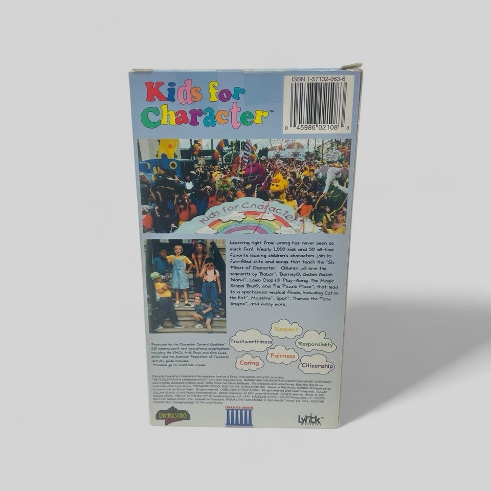 Kids for Character VHS Barney Magic School Bus Puzzle Place 1995 TESTED ...