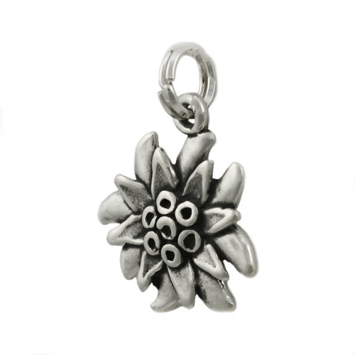 Blooming Edelweiss Flower 925 Solid Sterling Silver Charm Pendant MADE ...