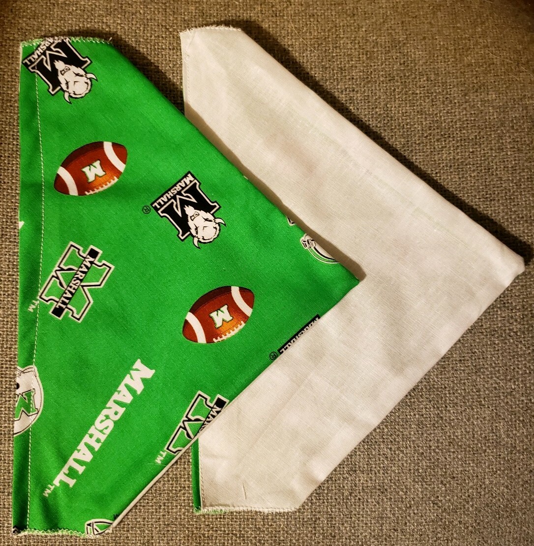 MARSHALL UNIVERSITY WEST VIRGINIA BISON HOMEMADE 2 SIDED DOG SCARF ...