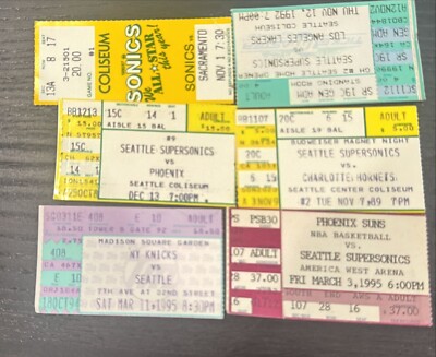 LOT OF 6 - MISC SUPERSONICS AUTHENTIC TICKETS - A125 | eBay