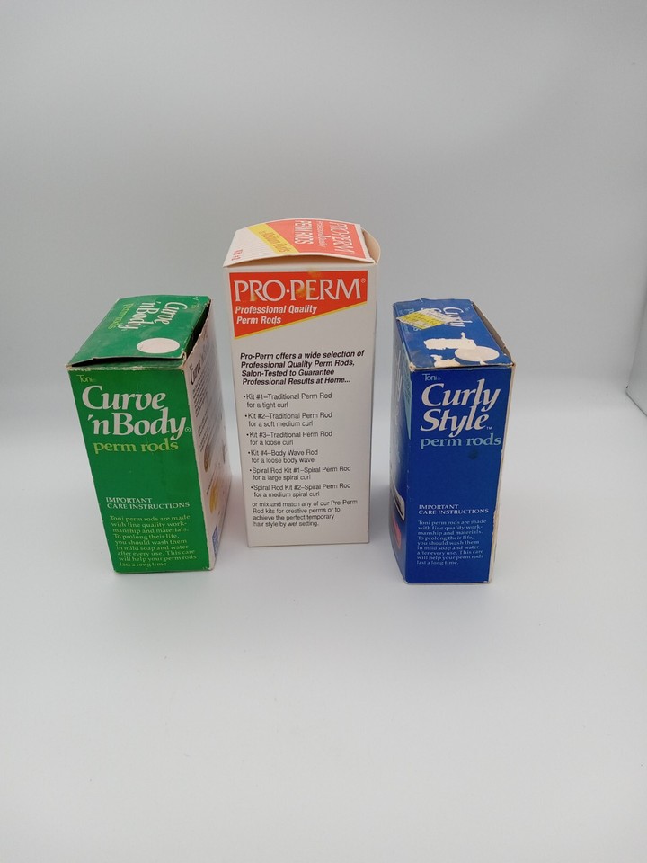 Vintage 1985 Perm Rods Curlers Toni Gillette Pro-Perm Curly Hair ...