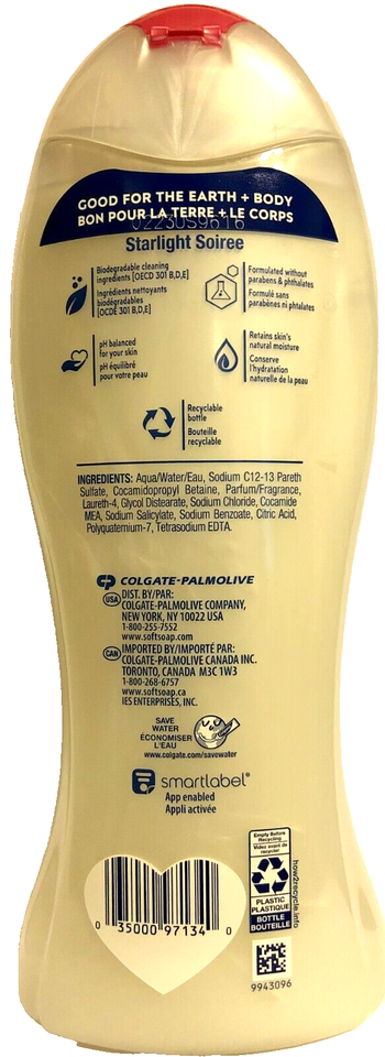 3 Pack Softsoap Moisturizing Body Wash - Starlight Soirée Peppermint ...