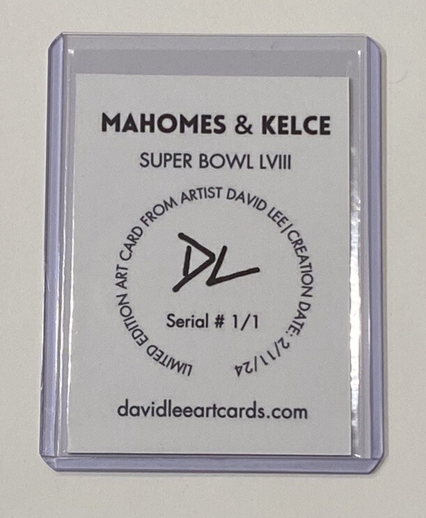 Patrick Mahomes & Travis Kelce Platinum Plated Artist Signed Super Bowl ...