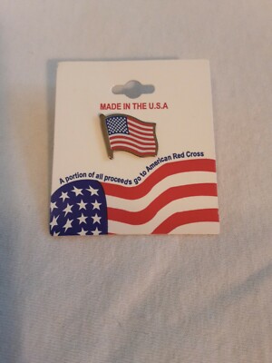 AMERICAN FLAG LAPEL PIN SMALL *MADE IN USA* Hat Tie Tack Pinback ...