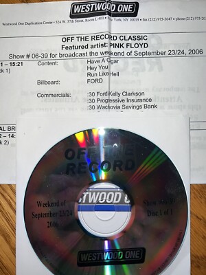 PINK FLOYD - Off The Record Radio Show CD w/cues Show 06-39 | eBay
