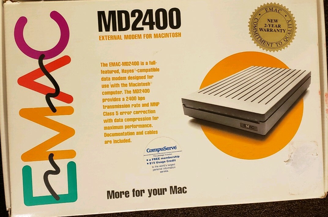 E Mac MD2400 Vtg MacIntosh External Modem | eBay