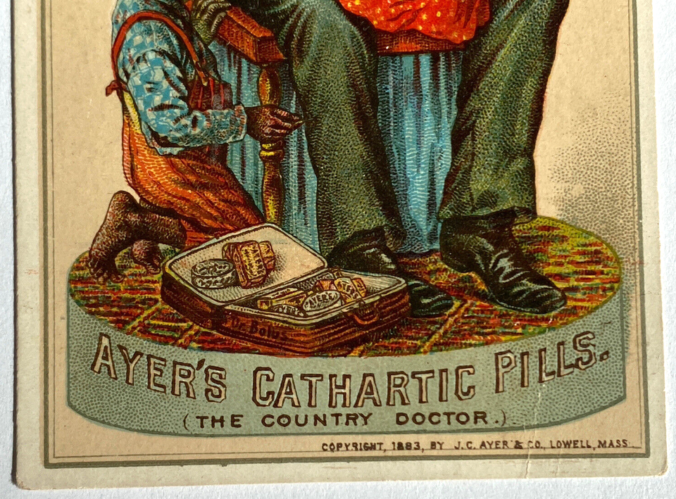 1880S Ayer's Cathartic Pills Trade Card The Country Doctor Black ...