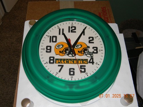 14.5" Green Bay Packers plastic green Neon Clock | eBay