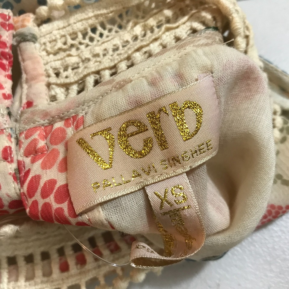 NWT Anthropologie Verb by Pallavi Singhee Crochet-Trimmed Chiffon Maxi ...