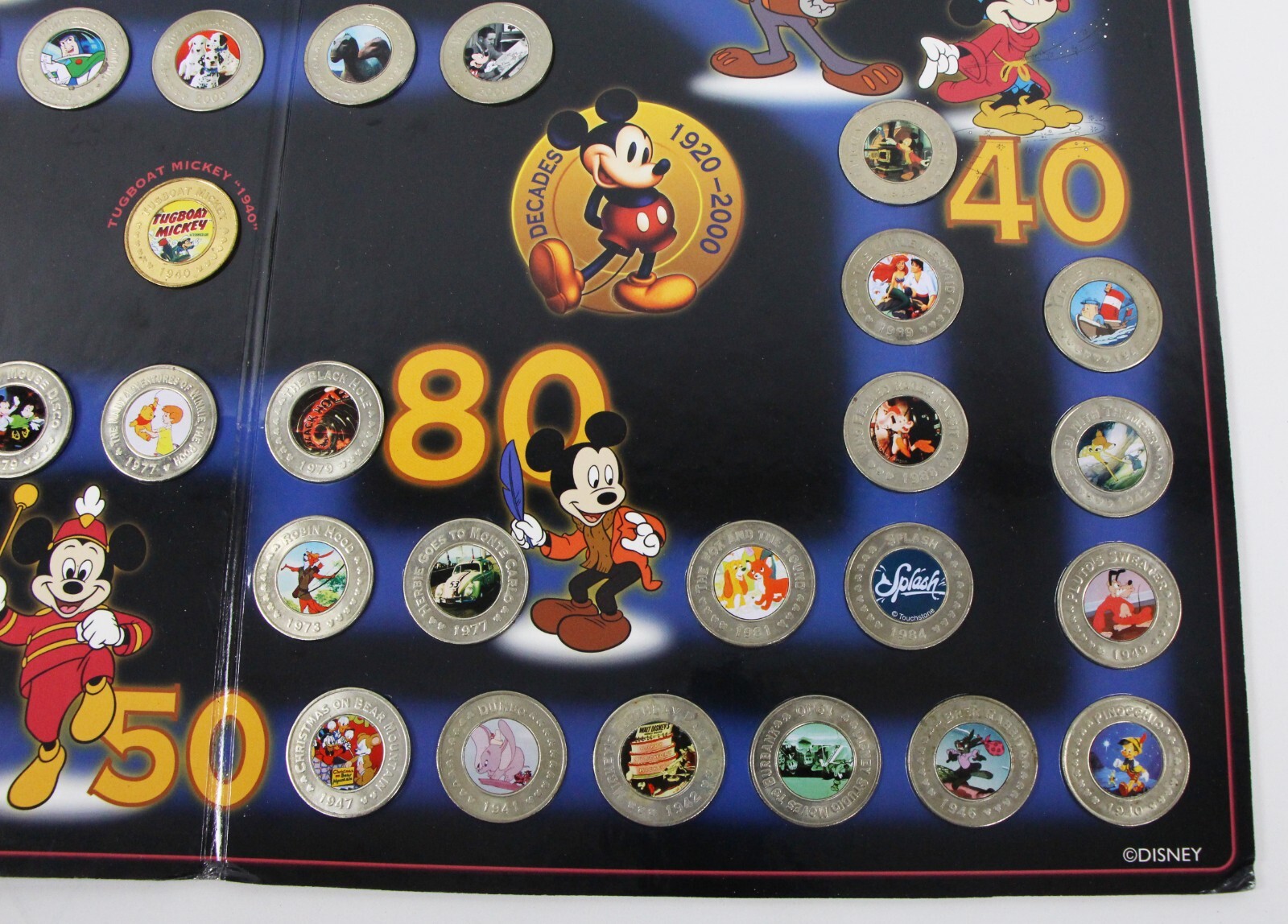 The Disney Decades Coins 55 Complete Set + Tugboat Mickey Coin w ...