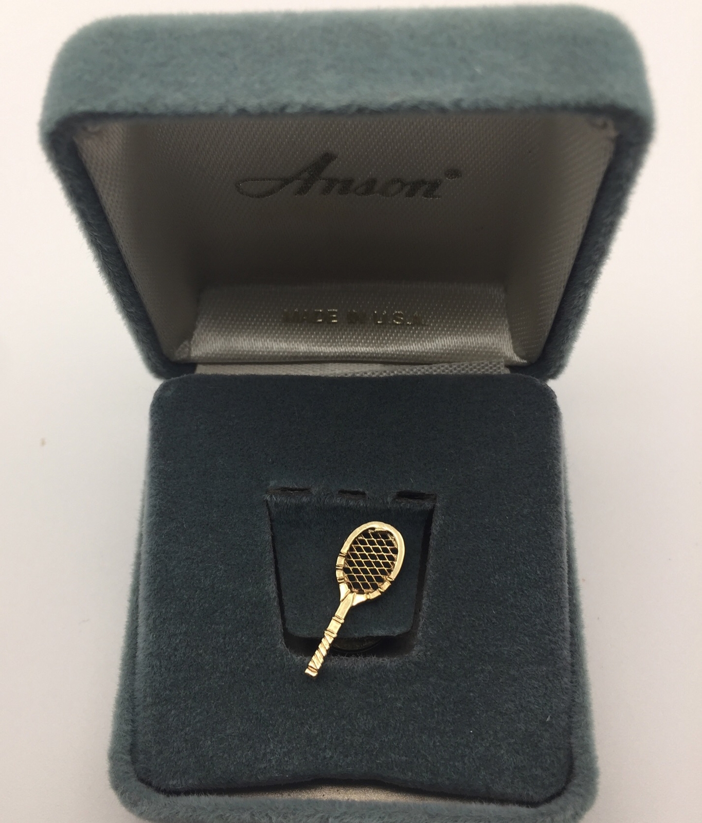 Anson Men Accessories Item Length 3/4” Gold Plated Tennis Racket Tie ...