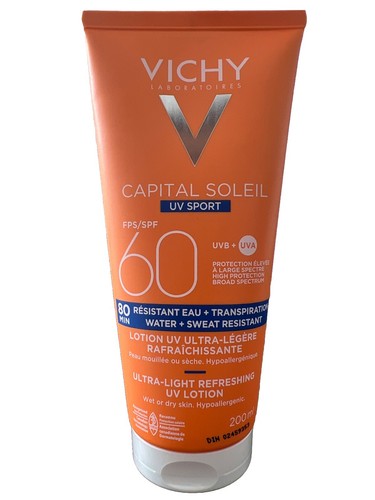 Vichy Ideal Soleil Sunscreen SPF 60 Mexoryl XL Sport Ultra-Light Lotion ...