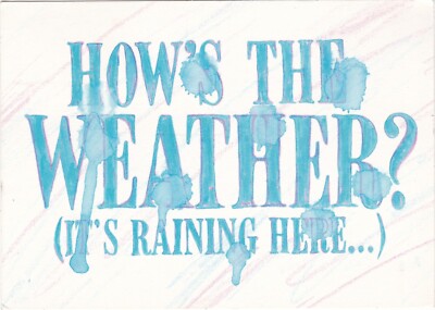 6x4 Continental size printed postcard How's the Weather? It's Raining ...