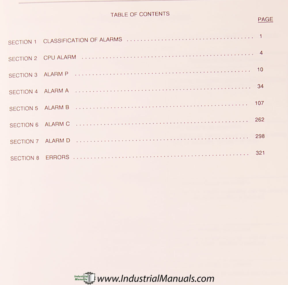 Okuma OSP5020M, Alarm Error List Manual 1991 | eBay