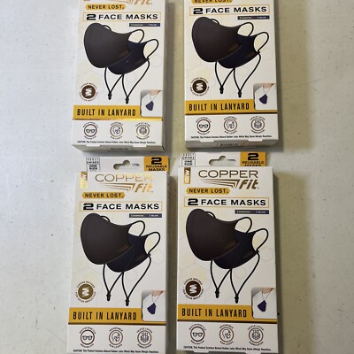 Lot of 4-2 Pack Copper Fit Reusable Face Masks (8 masks total) New in ...
