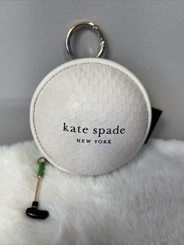NWT Kate Spade Tee Time Golf Leather Coin Purse White Green Leather | eBay